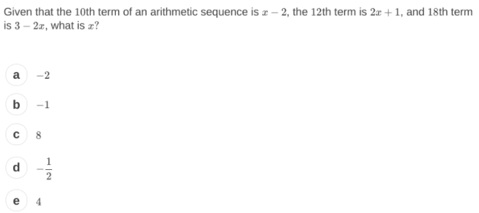 Solved Given that the 10th term of an arithmetic sequence is | Chegg.com