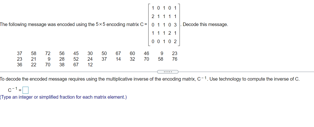 Solved 1 0 1 0 1 2 1 1 1 1 The following message was encoded | Chegg.com