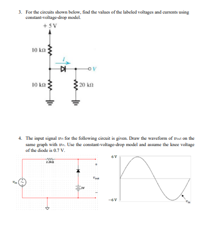 Solved 3. For the circuits shown below, find the values of | Chegg.com