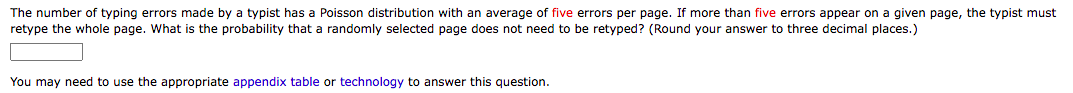 Solved The Number Of Typing Errors Made By A Typist Has A 