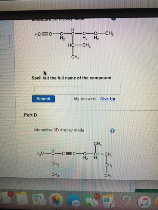 Solved Interactive 3D display mode 1 CH HC Spell out the | Chegg.com