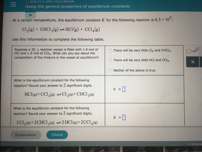 Solved O KINETICS AND EQUILIBRIUM Using the general | Chegg.com