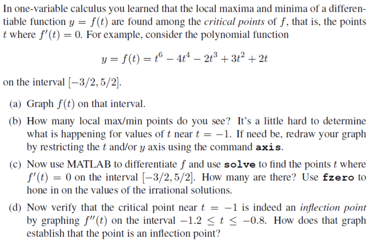 Solved In one-variable calculus you learned that the local | Chegg.com