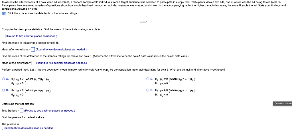 Solved conclusions. Assume α=0.05. Click the icon to view | Chegg.com