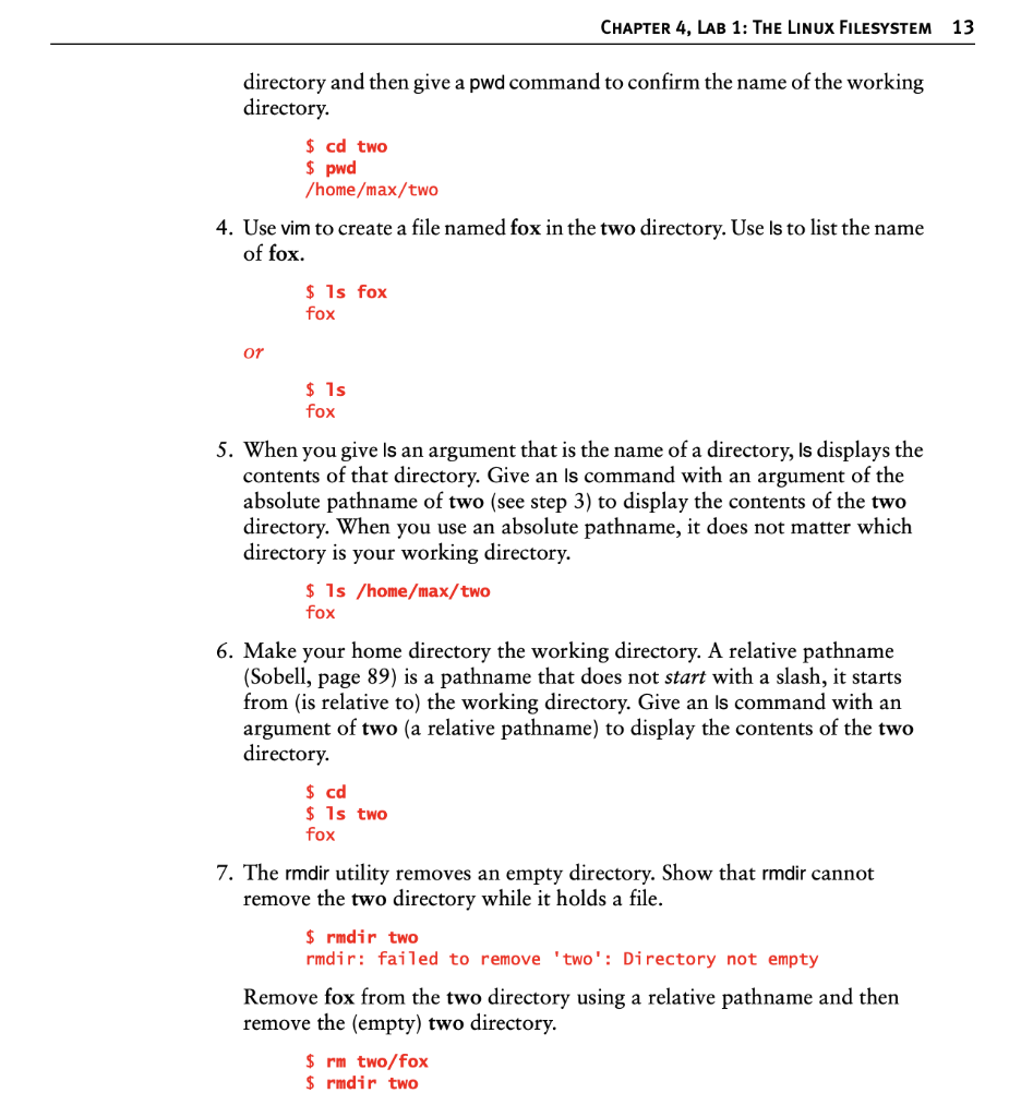 Solved CHAPTER 4, LAB 1: THE LINUX FILESYSTEM (10 MINUTES) | Chegg.com