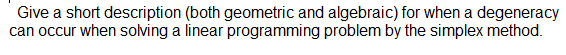 Solved Give a short description (both geometric and | Chegg.com