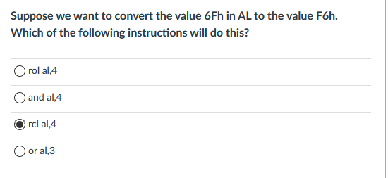 Solved Suppose we want to convert the value 6Fh in AL to the | Chegg.com