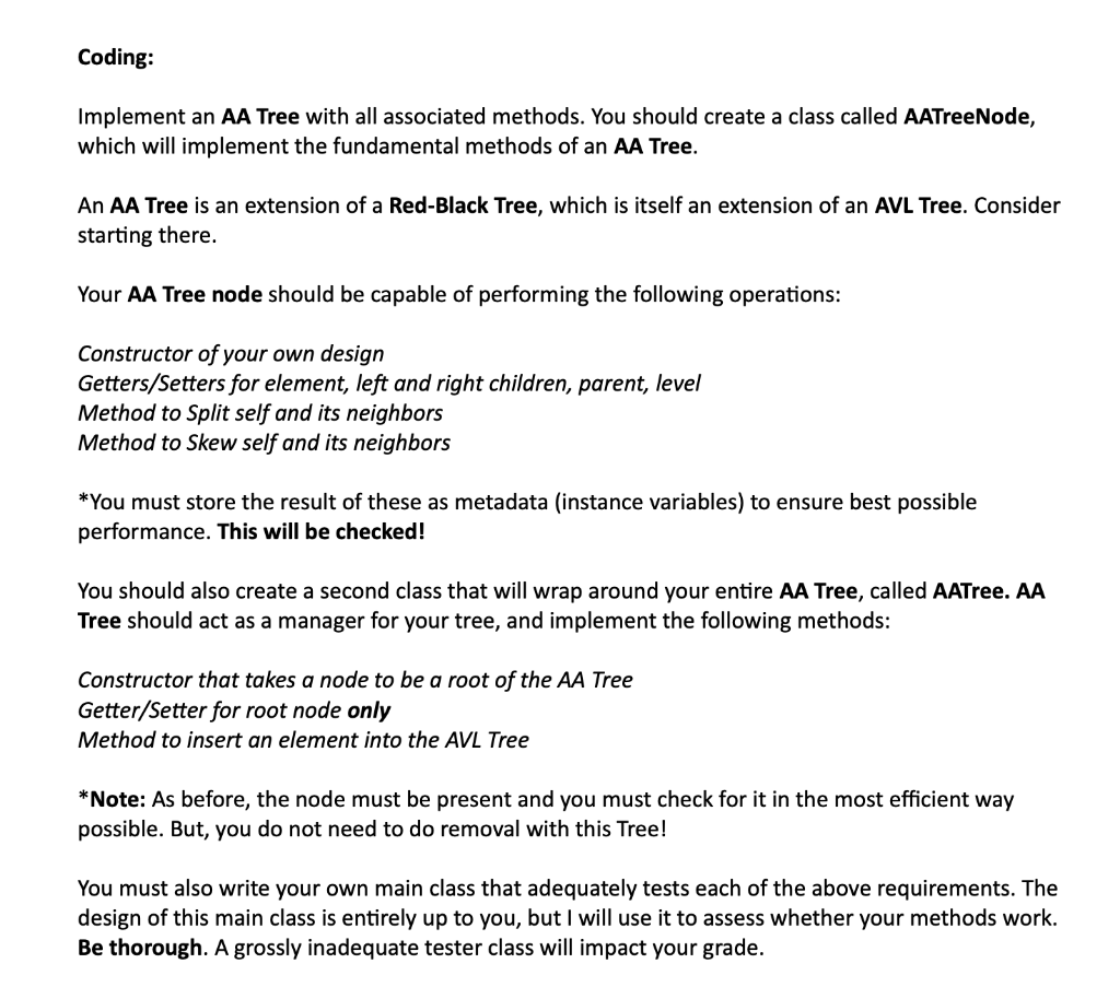 Solved JAVA PROGRAM - AA TREE! Search in google for " | Chegg.com