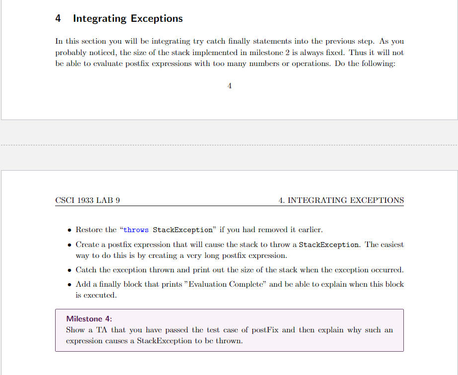 Solved In Java, exceptions are all objects. An exception can | Chegg.com