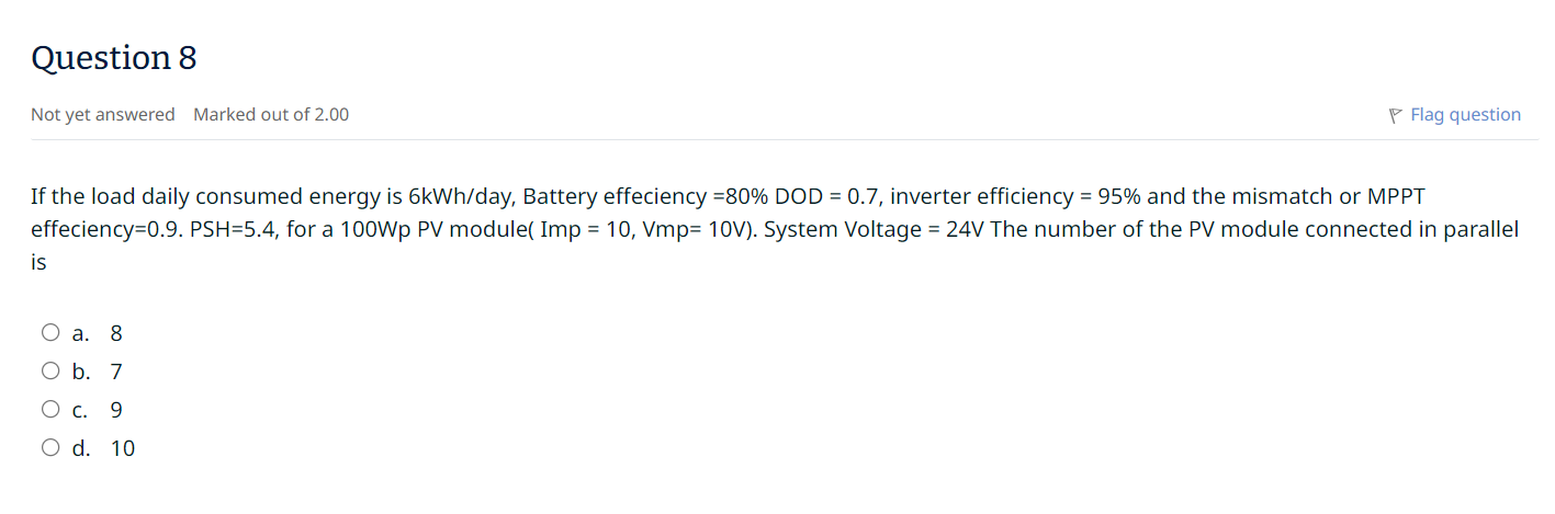Solved Not yet answered Marked out of 2.00If the load daily | Chegg.com