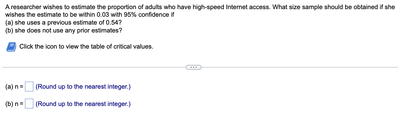 Solved A researcher wishes to estimate the proportion of | Chegg.com
