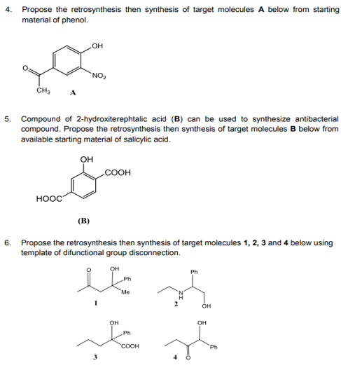 Solved 4. Propose the retrosynthesis then synthesis of | Chegg.com