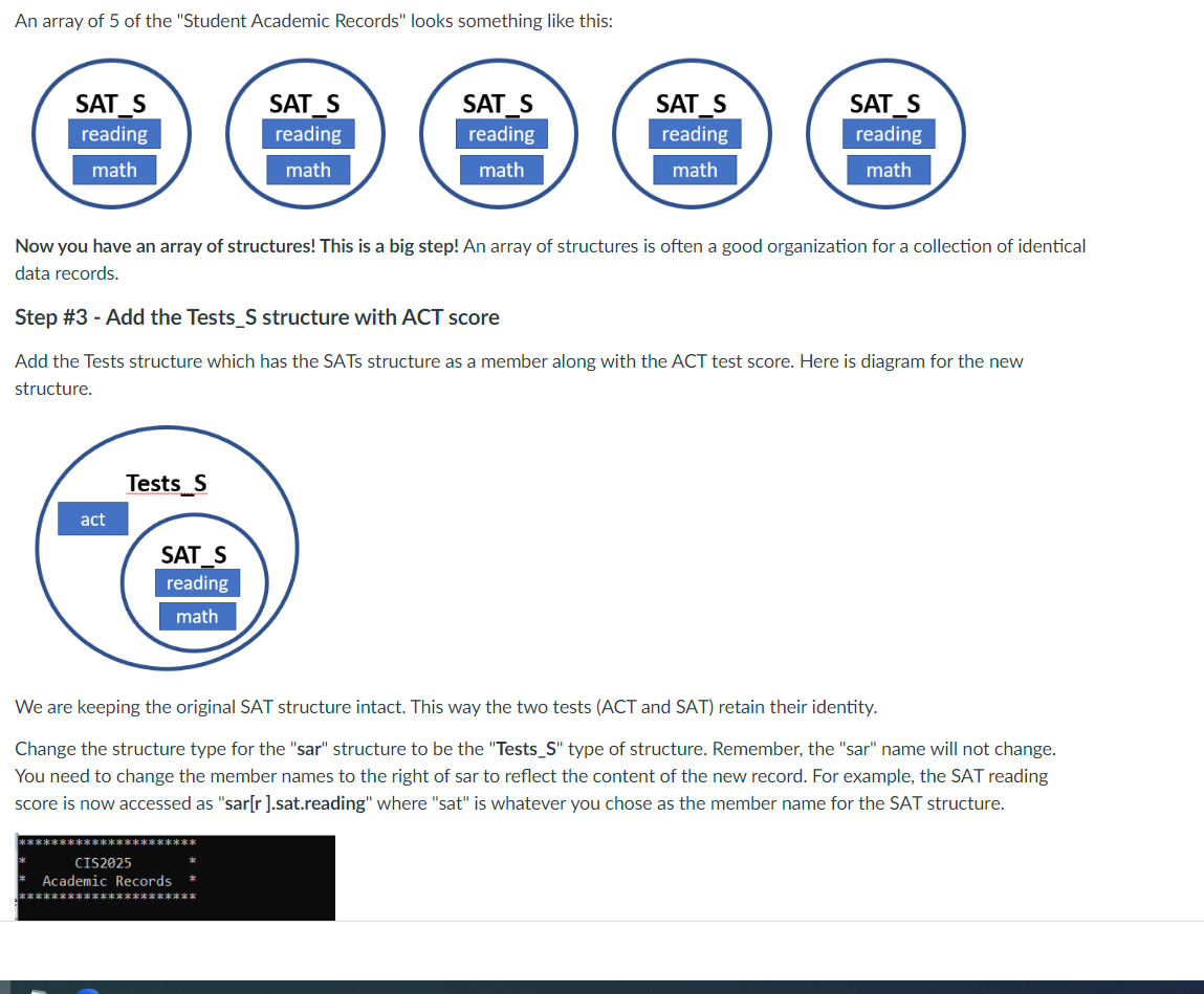 Solved The lab uses structures to manipulate and view sets | Chegg.com