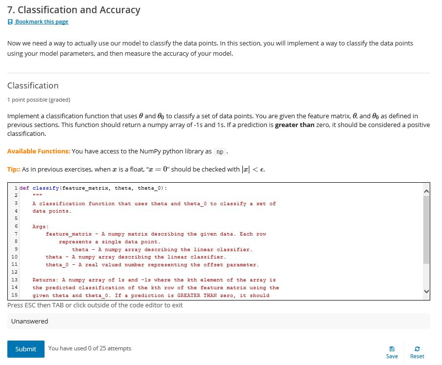 Solved 7. Classification and Accuracy Bookmark this page Now | Chegg.com