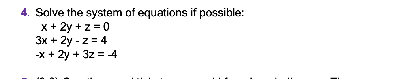 Solved Solve the system of equations if | Chegg.com