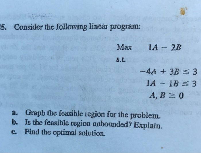 Solved Consider the following linear program: Max 1A - 2B | Chegg.com
