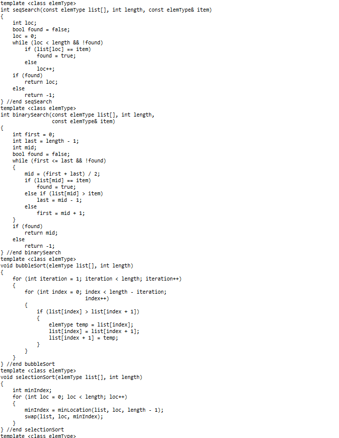 Solved Write A Program To Test The Selection Sort Algorithm
