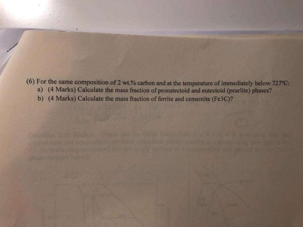 Solved Question 1 (30 Marks): Part of the Fe-C phase di (V | Chegg.com Solved Question 1 (30 Marks): Part of the Fe-C phase di (V | Chegg.com