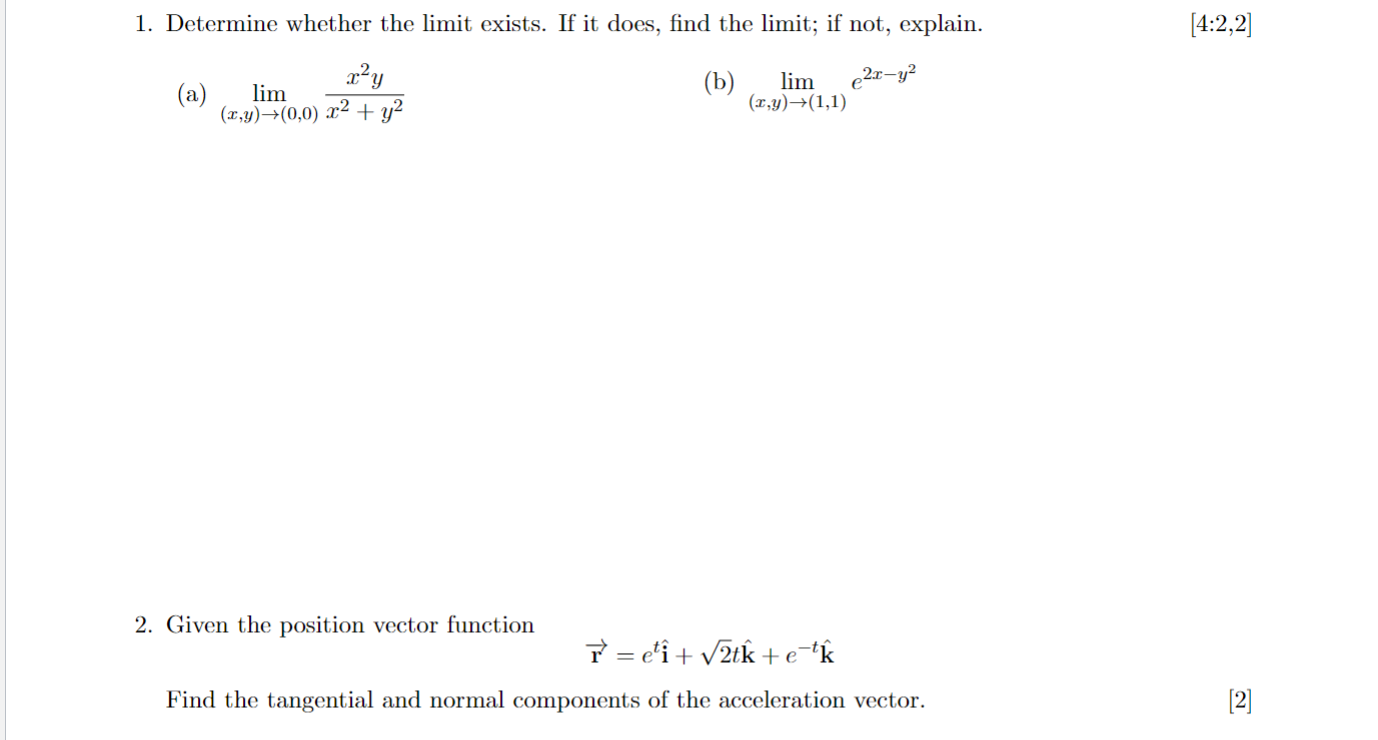 Solved (a) lim(x,y)→(0,0)x2+y2x2y (b) lim(x,y)→(1,1)e2x−y2 | Chegg.com