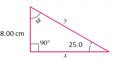 Solved In Fig 14 angle triangle has one angle of 25.0° | Chegg.com