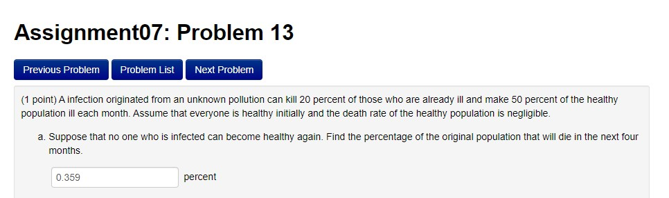 Solved Assignment07: Problem 13 Previous Problem Problem | Chegg.com