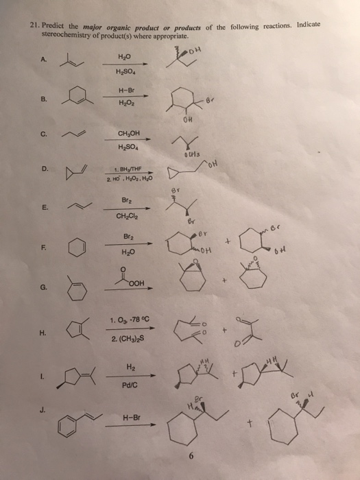 Solved Predict the major organic product or products of the | Chegg.com