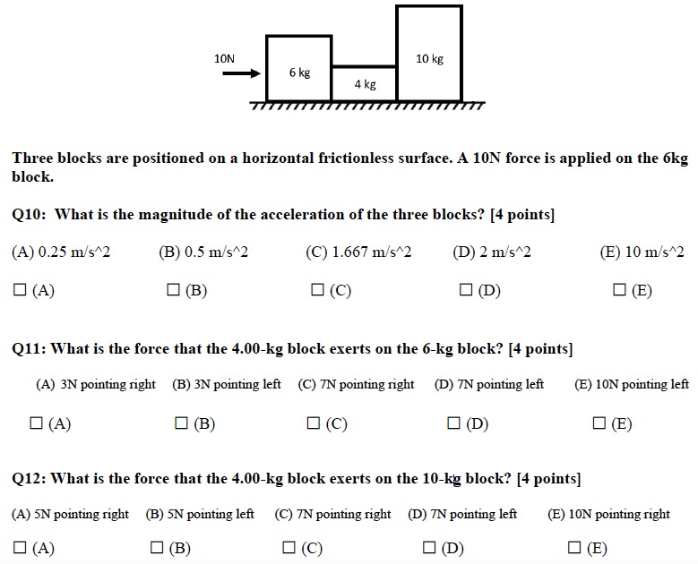 Solved Three blocks are positioned on a horizontal | Chegg.com