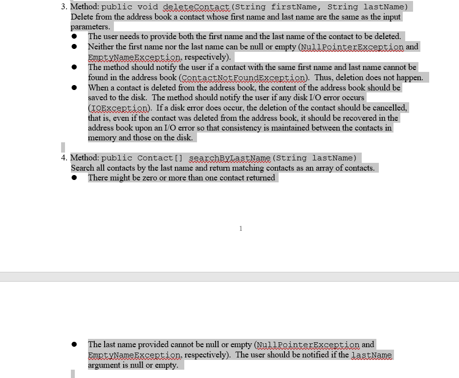 Solved (java) Write a class that is called AddressBook, It | Chegg.com