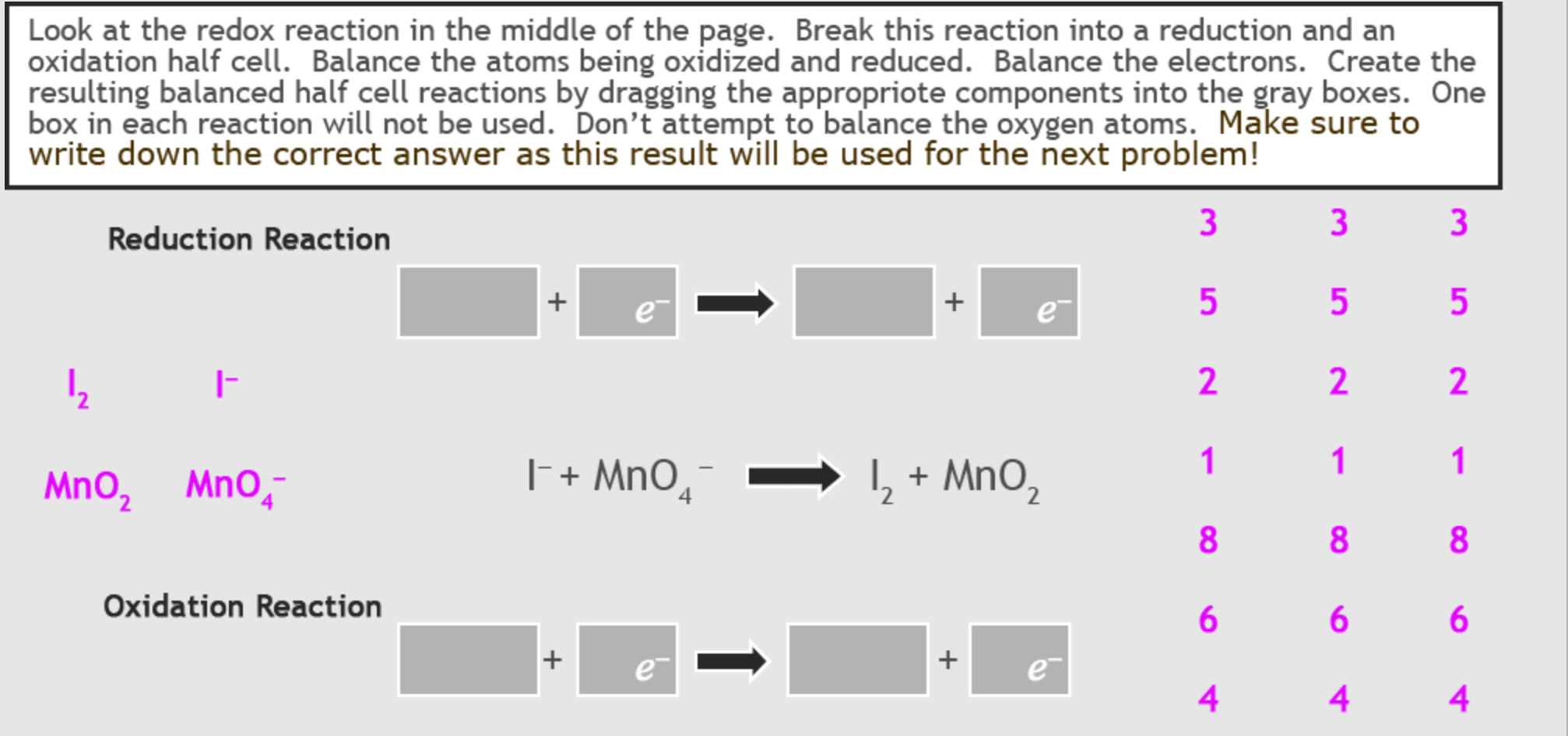 Solved Look at the redox reaction in the middle of the page. | Chegg.com