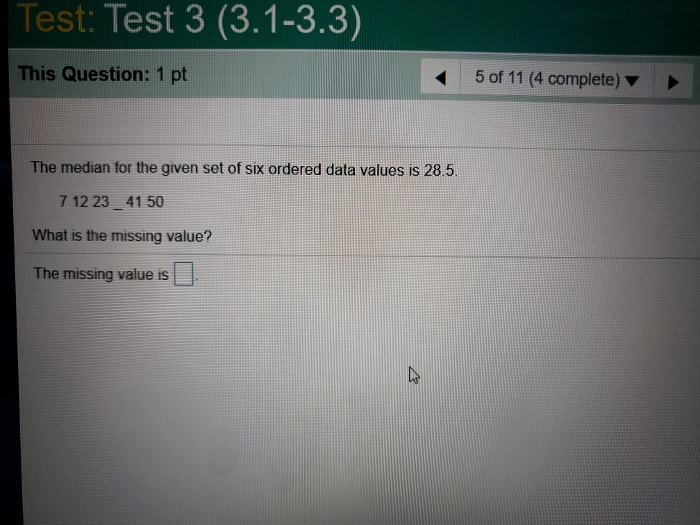 Solved Test: Test 3 (3.1-3.3) This Question: 1 pt 5 of 11 (4 | Chegg.com