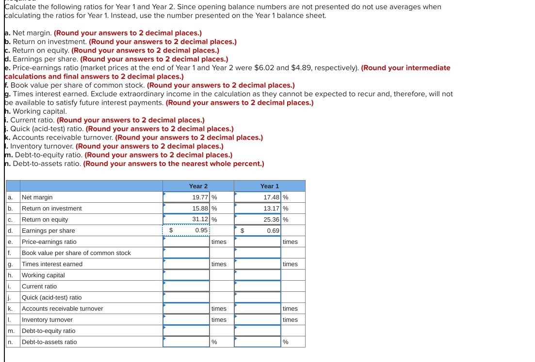 Solved Problem 13-23A (Algo) Ratio analysis LO 13-2, 13-3, | Chegg.com