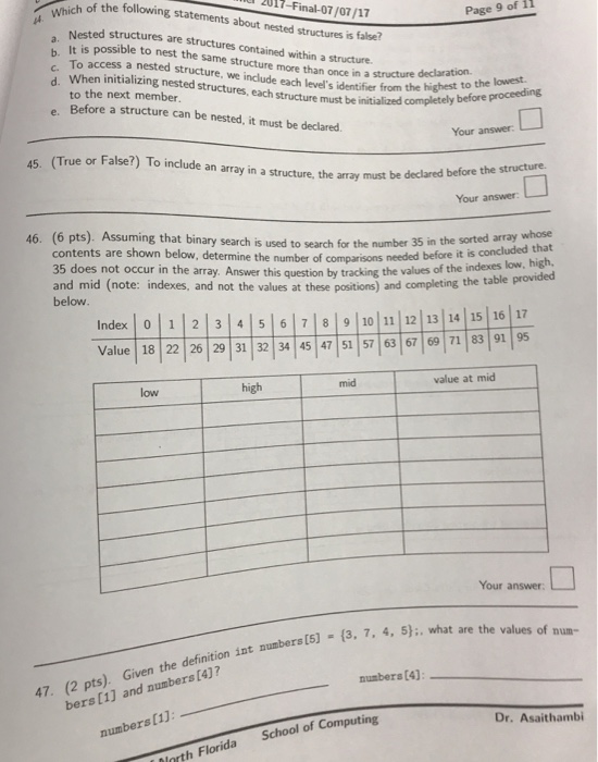 Solved Which of the following statements about nested | Chegg.com