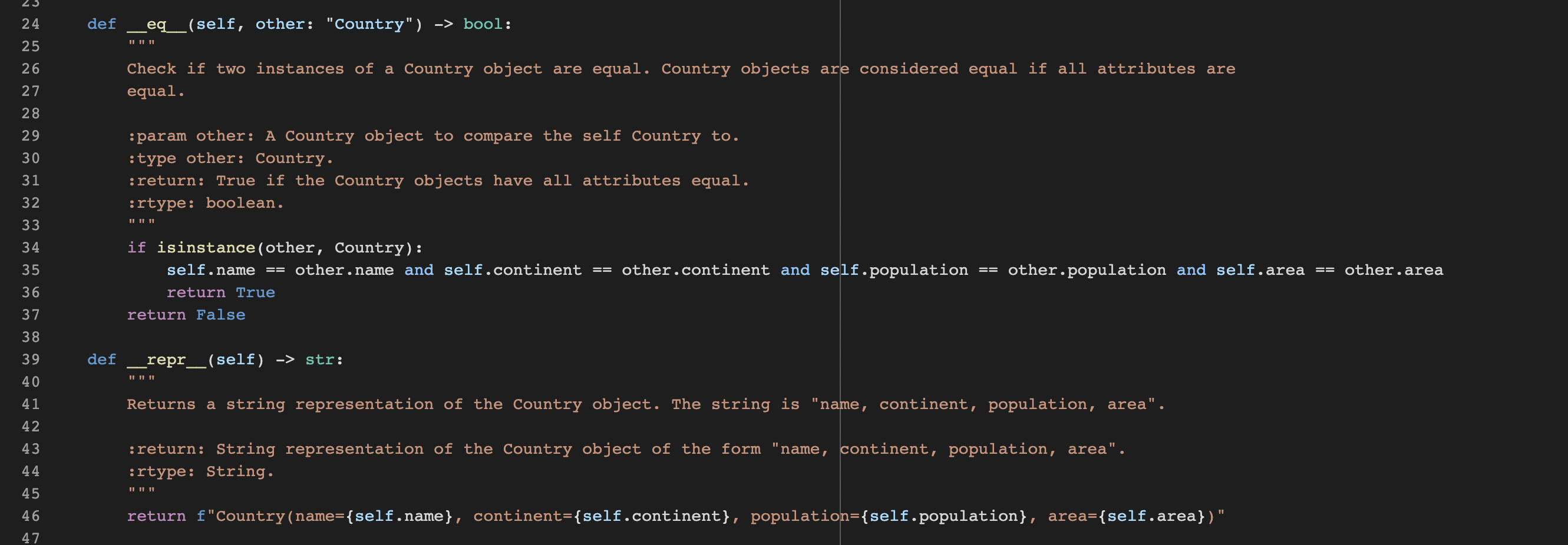 Solved Hi, I'm working on making a country catalogue class | Chegg.com