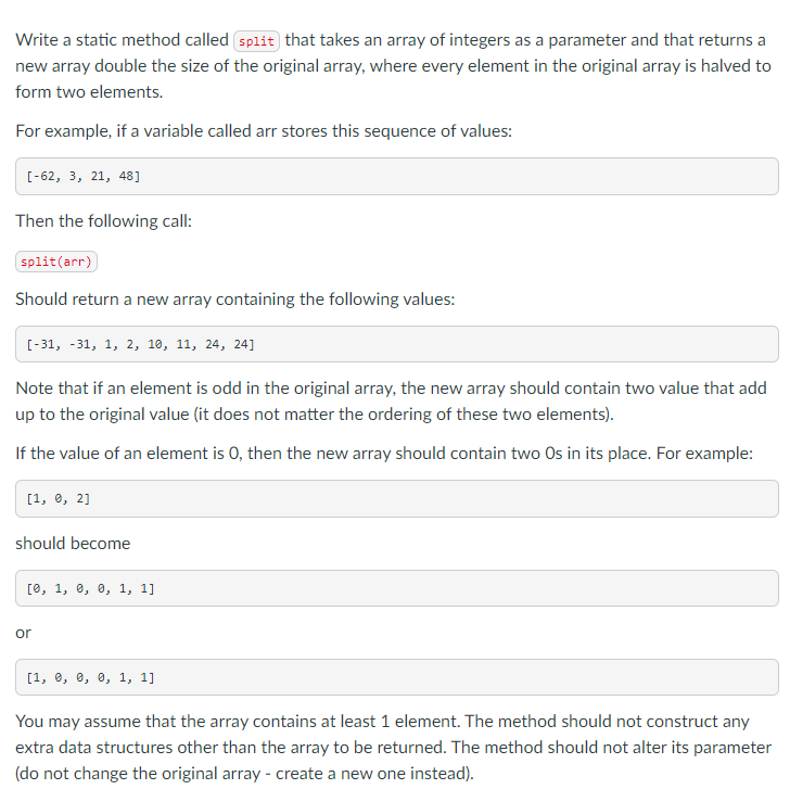 Solved Write A Static Method Called That Takes An Array Of 7717