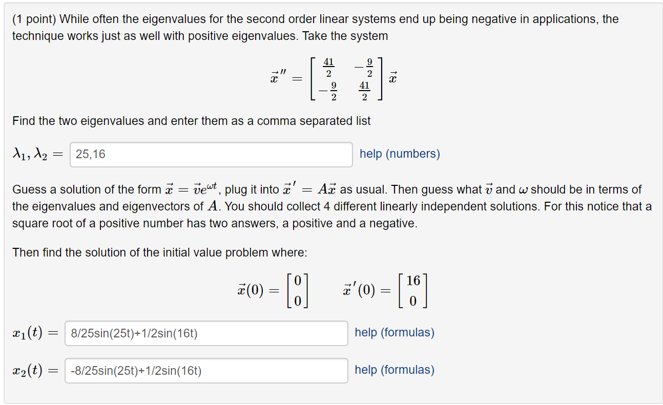 Solved While often the eigenvalues for the second order | Chegg.com