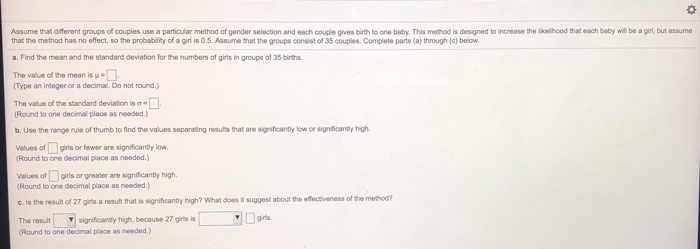 Solved Assume that different groups of couples use a | Chegg.com