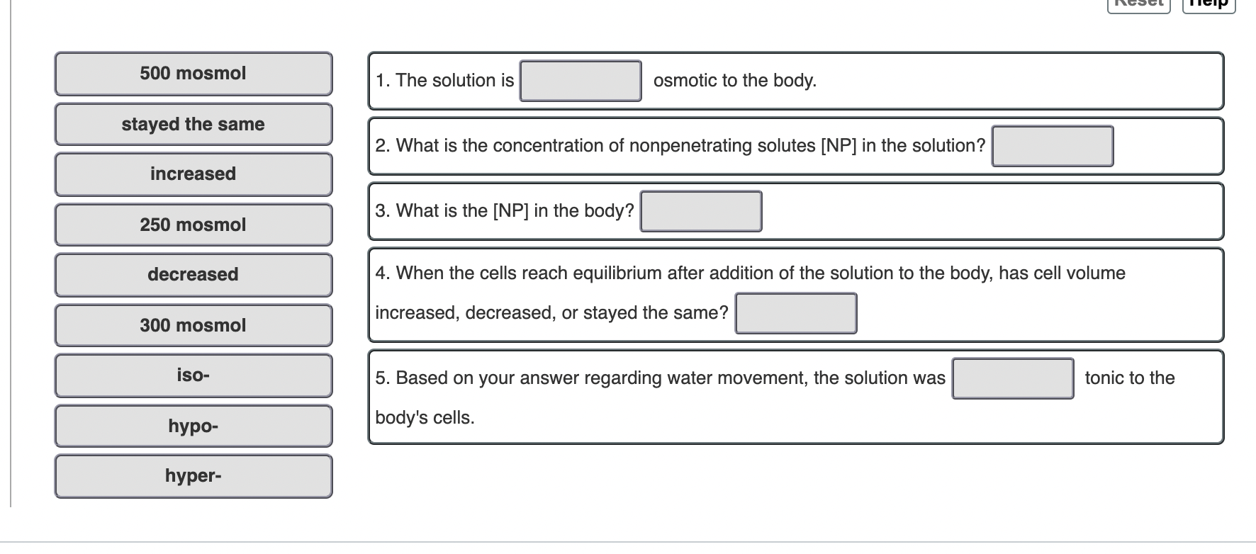 500 mosmol 1. The solution is osmotic to the body. | Chegg.com