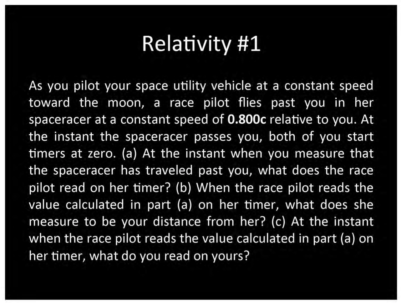 Solved Relativity #1 As you pilot your space utility vehicle | Chegg.com