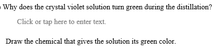 Solved Why does the crystal violet solution turn green | Chegg.com