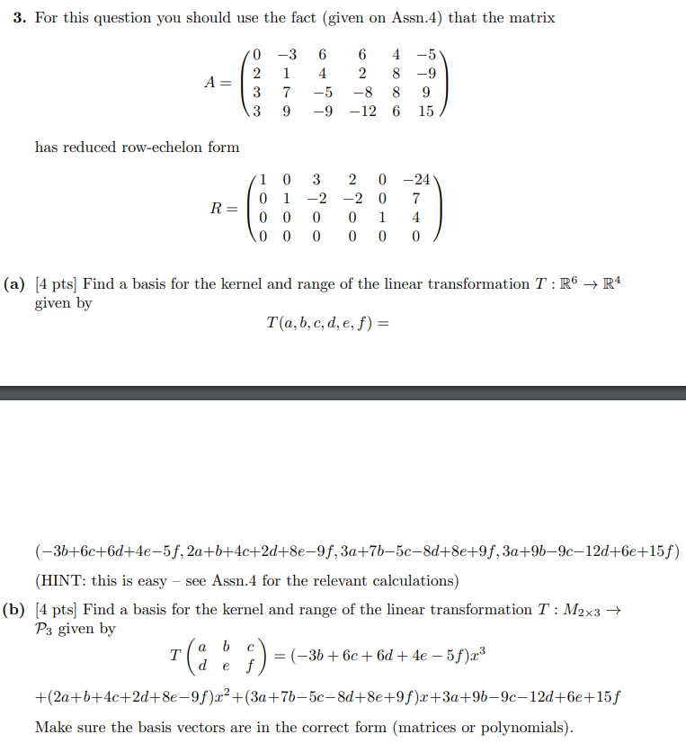 Solved For this question you should use the fact (given on | Chegg.com