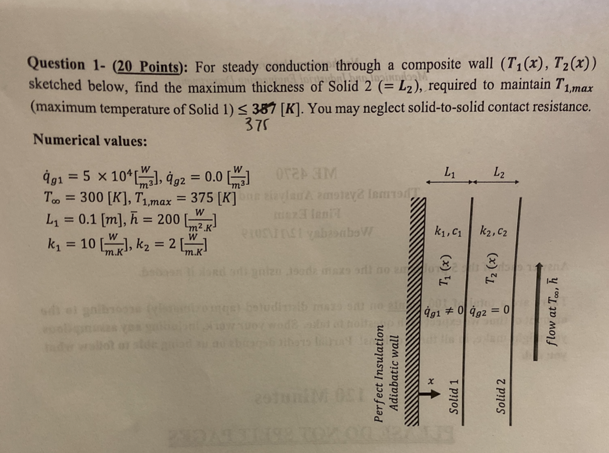 Solved Question 1- (20 Points): For steady conduction | Chegg.com