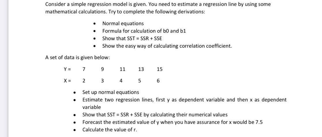 Solved Consider A Simple Regression Model Is Given You Need 6611