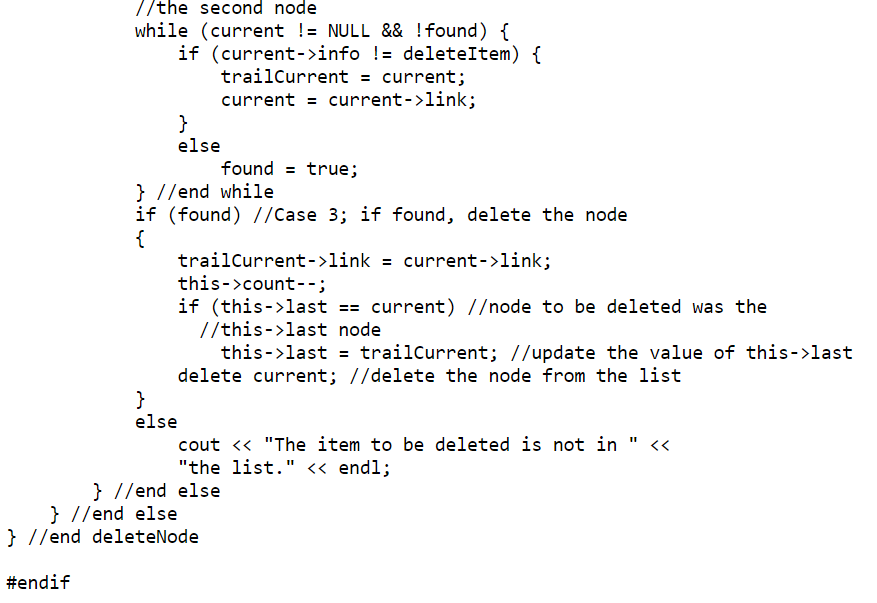 Solved Part 1: Starting from the unorderedLinkedList.h | Chegg.com