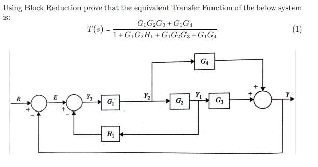 Solved Using Block Reduction prove that the equivalent | Chegg.com