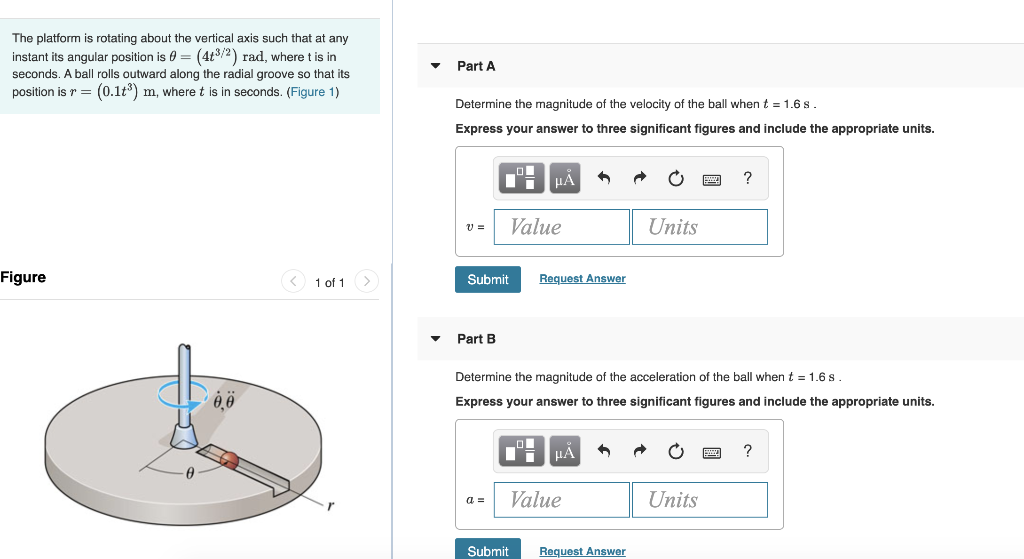 Solved The platform is rotating about the vertical axis such | Chegg.com