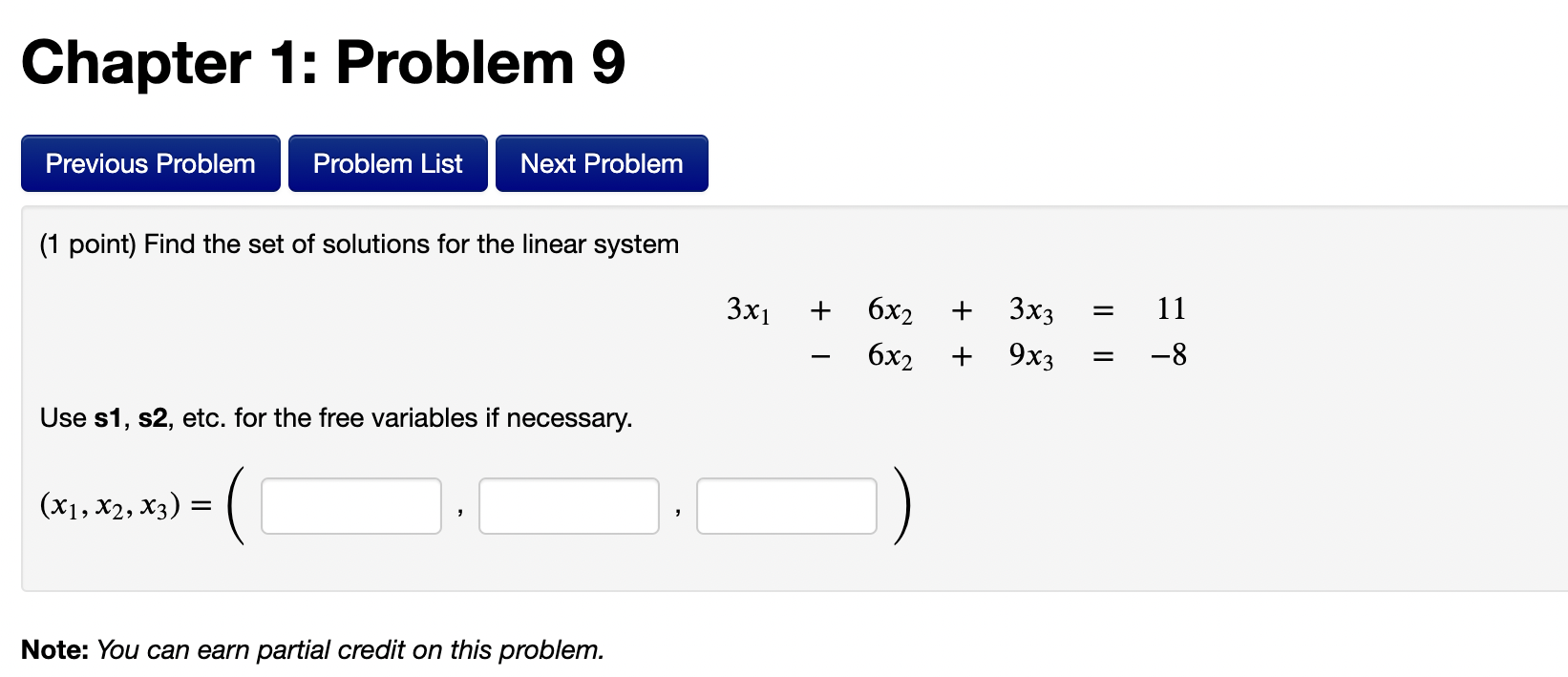 Solved (1 point) For what value(s) of h is the linear system | Chegg.com