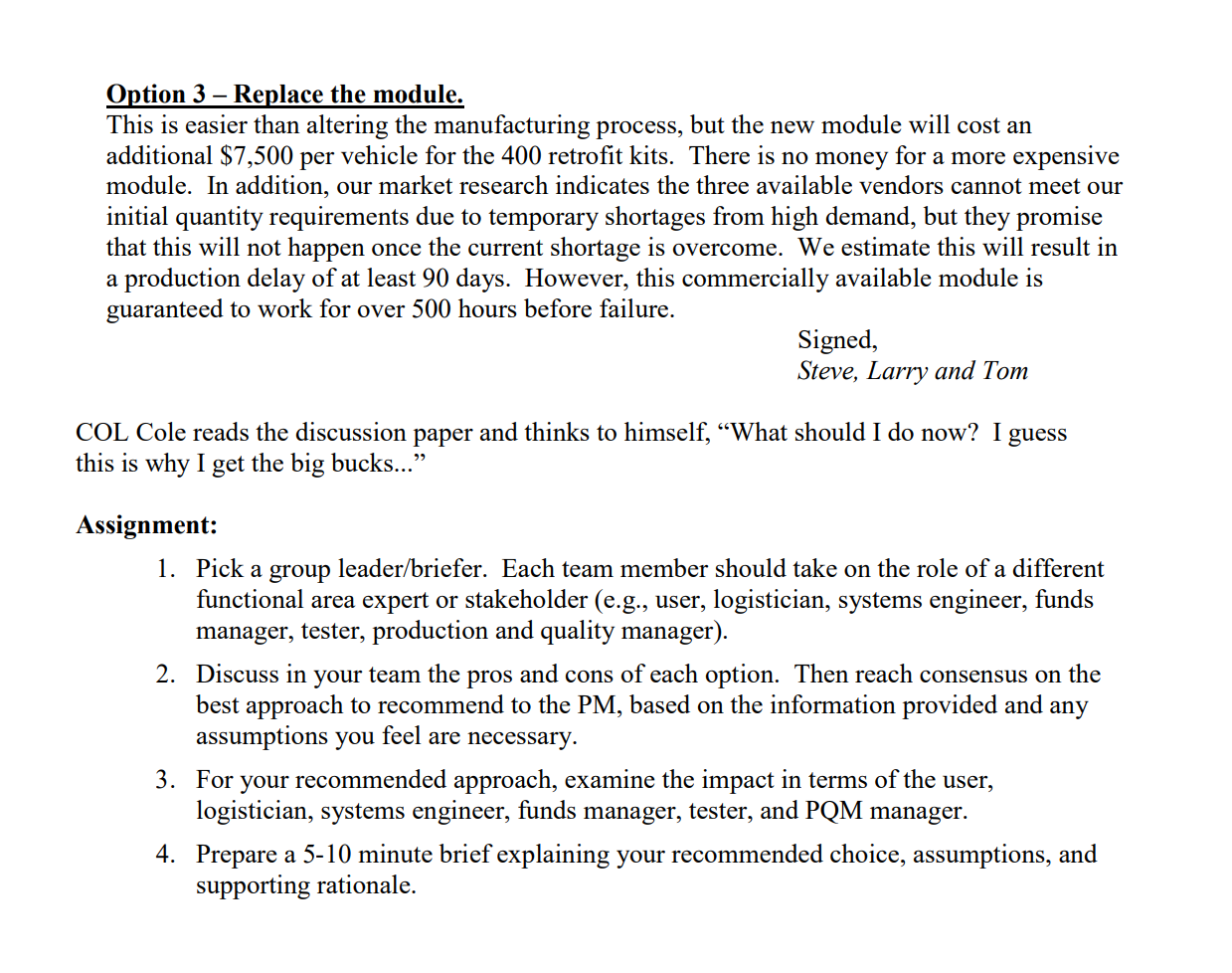 Background: The Full Rate Production Decision Review | Chegg.com