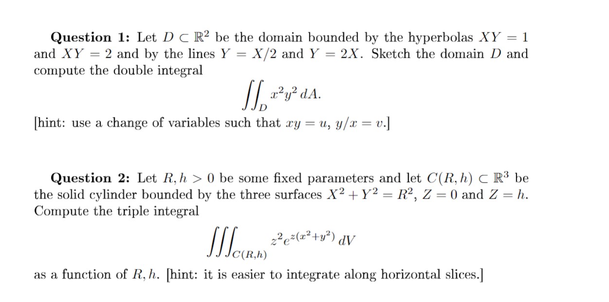 Solved Question 1: Let D⊂R2 be the domain bounded by the | Chegg.com