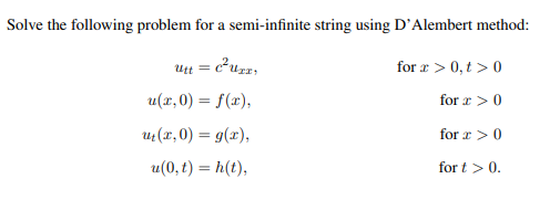 Solved Solve the following problem for a semi-infinite | Chegg.com