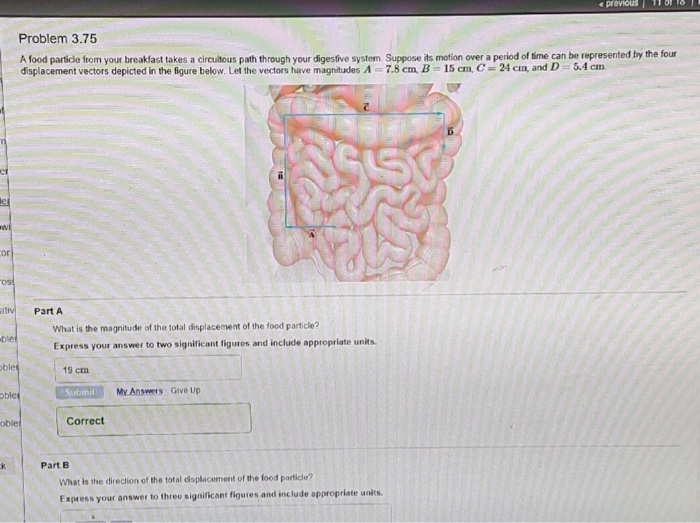 Solved A food particle from your breakfast takes a | Chegg.com
